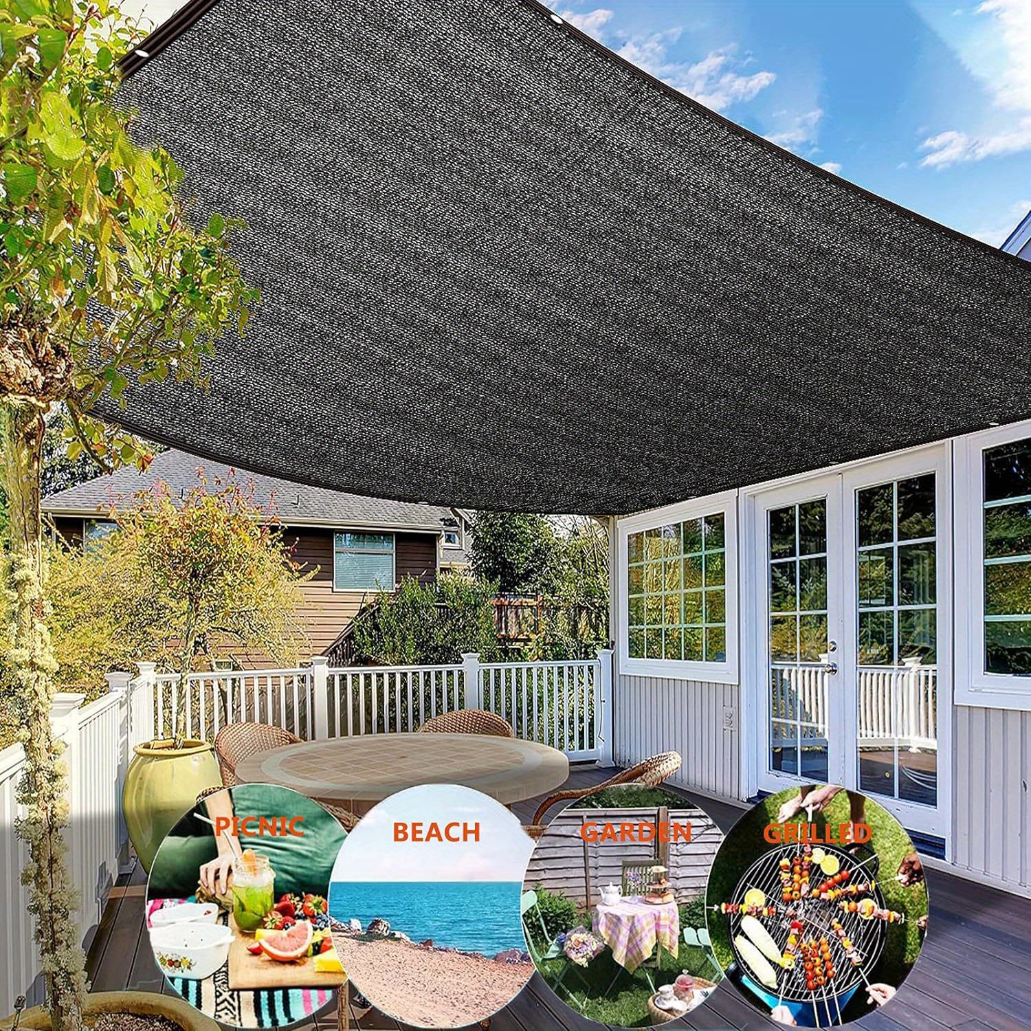 2-pack Sunshade Netting For Outdoor Use - 80% Shading Rate, Perfect For ...