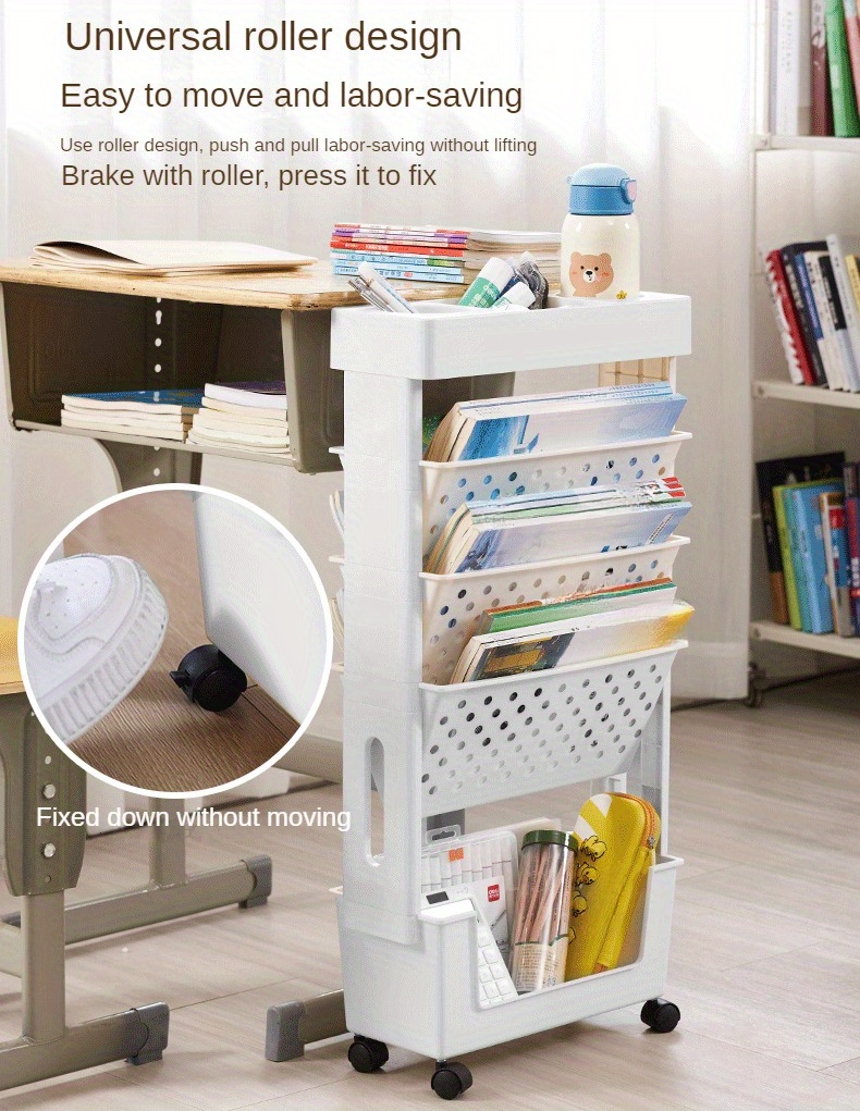 Étagère Amovible Table Support Rangement Livres Roues - Temu France