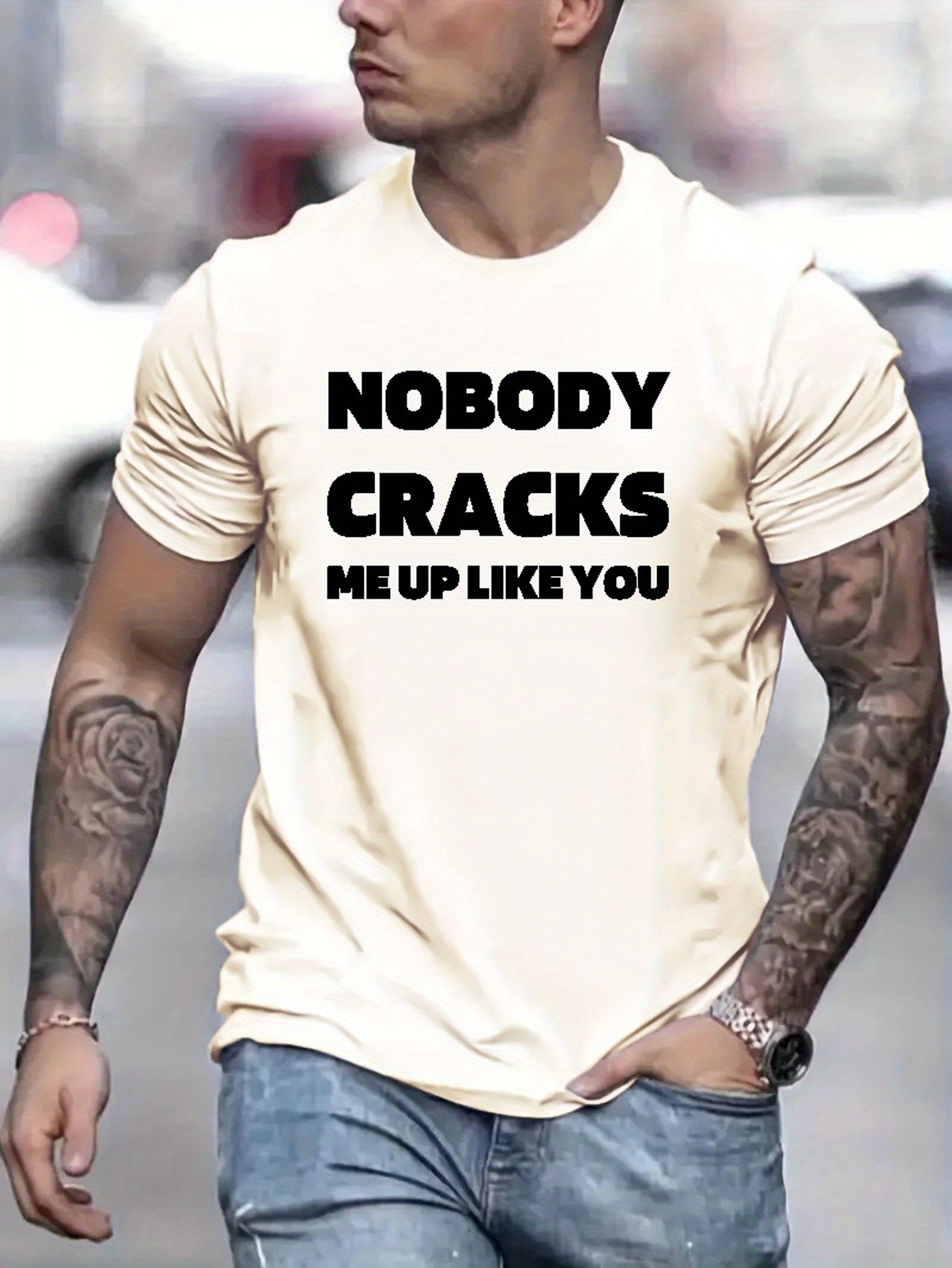 Nobody Cracks Like Print T Shirt Tees Men Casual Short - Temu New Zealand