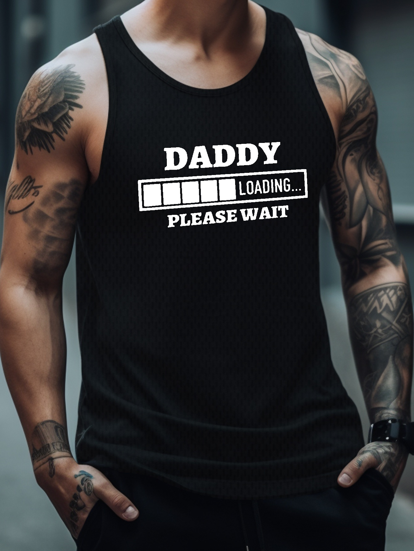 plus size daddy loading print men's trendy top active - Temu Ireland
