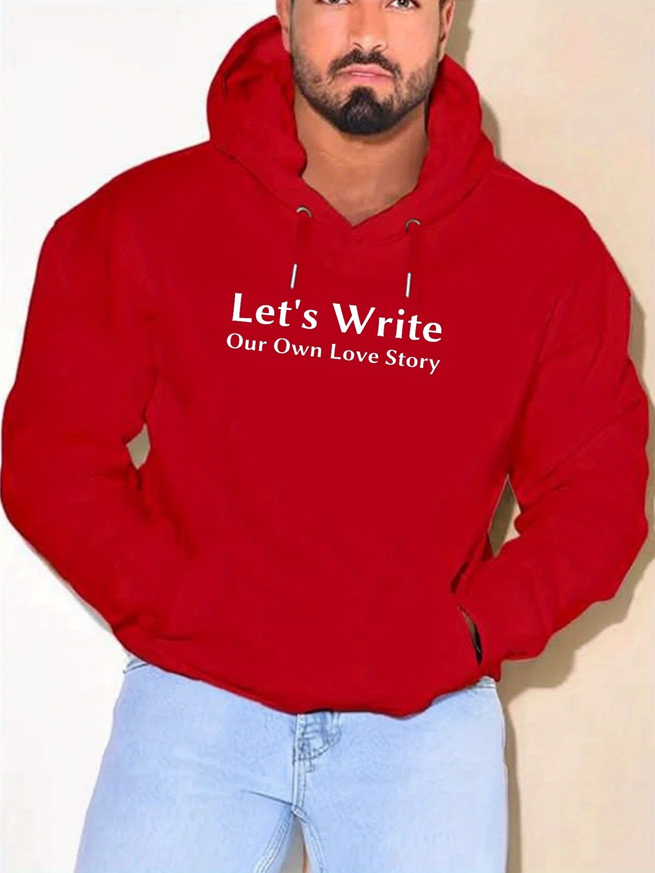 Plus Size Trendy Let's Write Letter Pattern Print Hoodie - Temu New Zealand