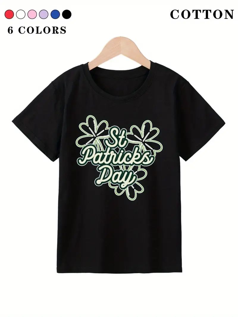 Cotton Loose T Shirt St Patrick S Day Four Leaf Clover Temu Australia