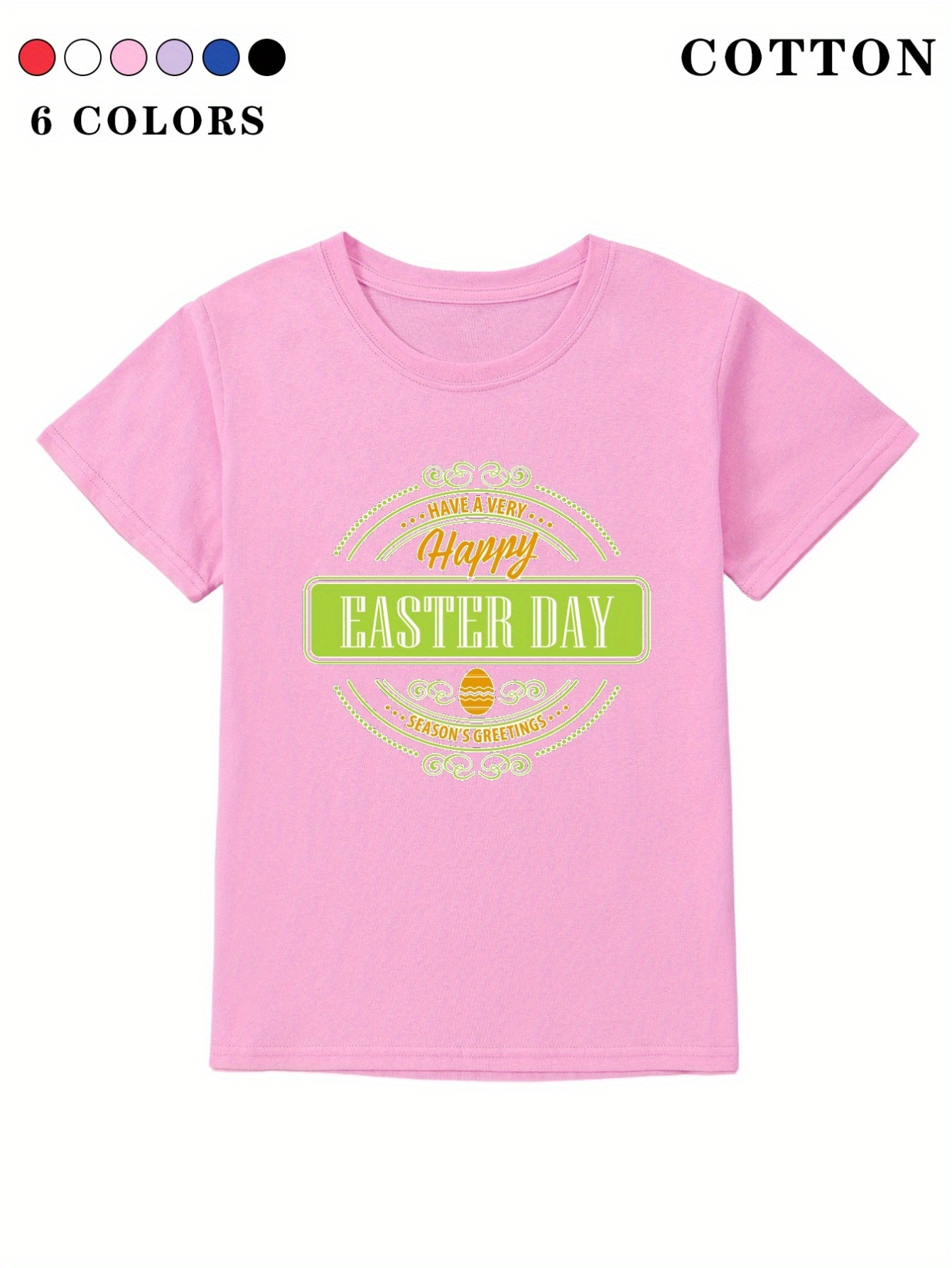 Cotton Clothing Girls 100% Easter Cute Letter Print Short - Temu New ...
