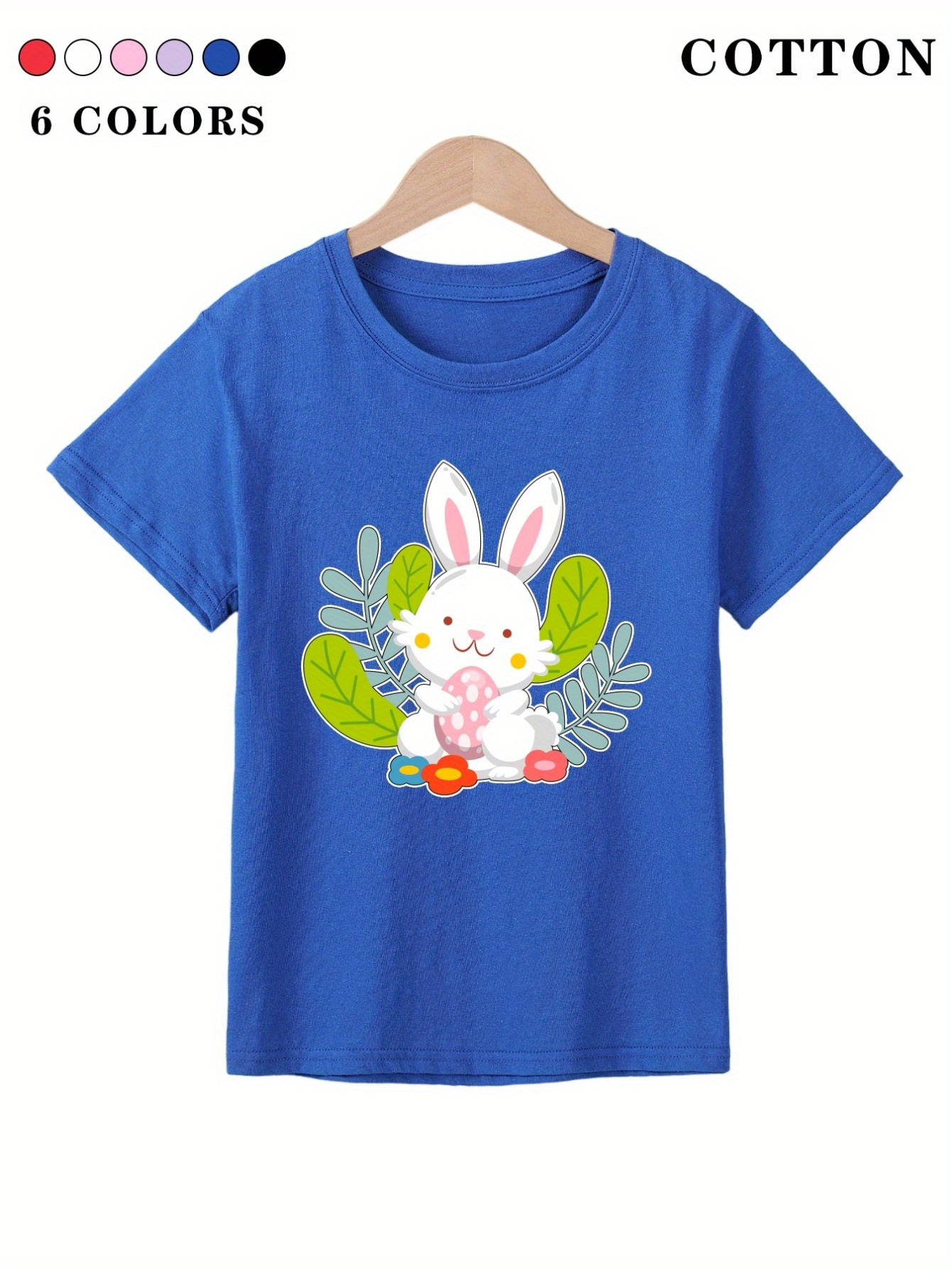 Rabbit Egg Print T shirts Easter Cartoon Cute Girls Casual - Temu Australia