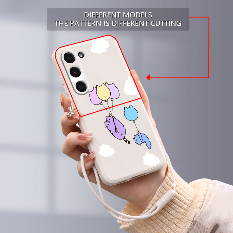 Phone Case Lanyard Print Lovely Cat Samsung Galaxy S23 Ultra - Temu Canada