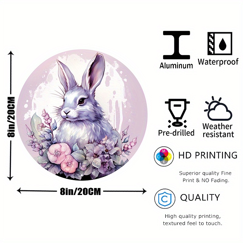 aluminum metal sign lavender polka dot easter bunny wreath - Temu Canada