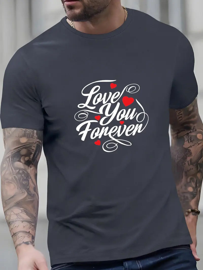 Crew Neck Love Forever Print Men's Fashionable Summer Short - Temu ... Crew Neck Love Forever Print Men's Fashionable Summer Short - Temu ...