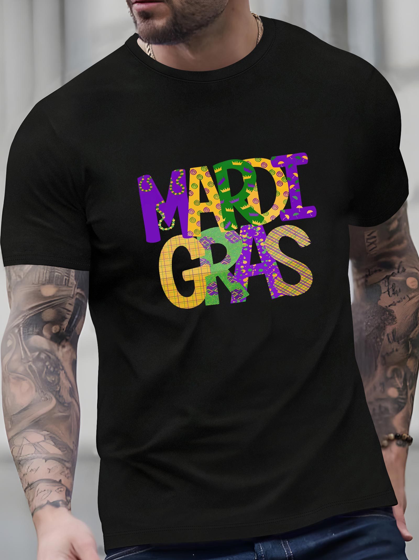 Kreativt Bogstav Grafisk Tryk Herre Kreativ Top Afslappet - Temu Denmark