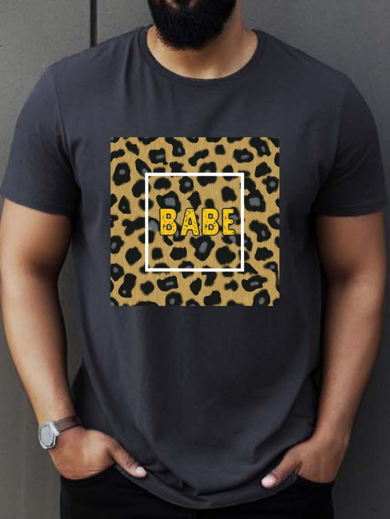 Plus Size Men's T shirt Leopard Pattern Graphic Print T - Temu Ireland