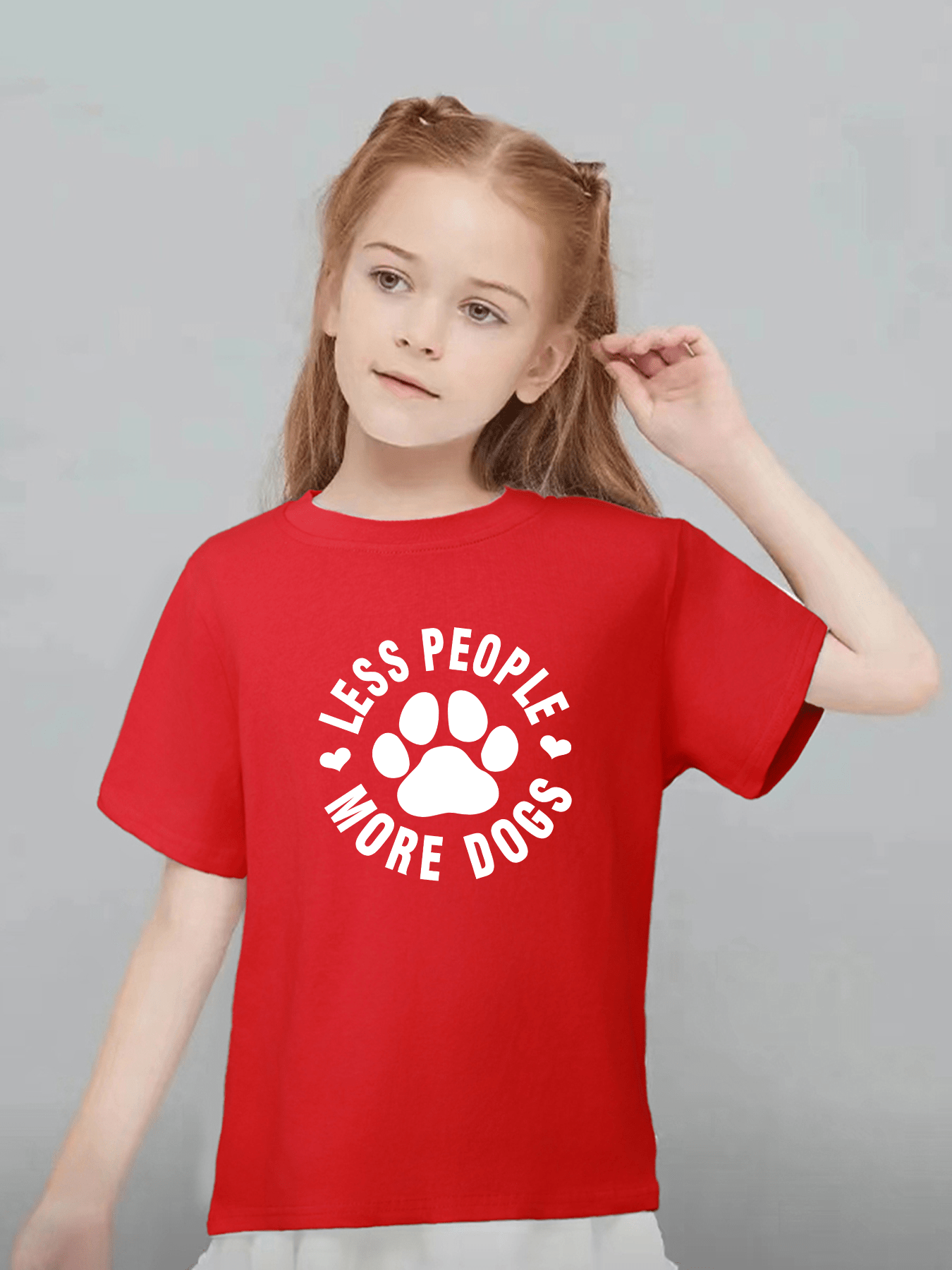 Less People Dogs Cartoon Dog Paw Print Graphic Print Girls' - Temu ...
