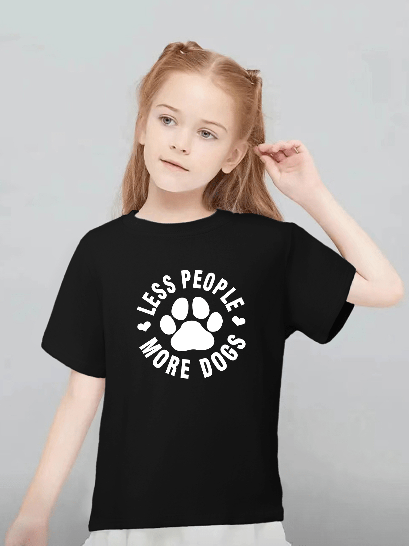 Less People Dogs Cartoon Dog Paw Print Graphic Print Girls' - Temu ...