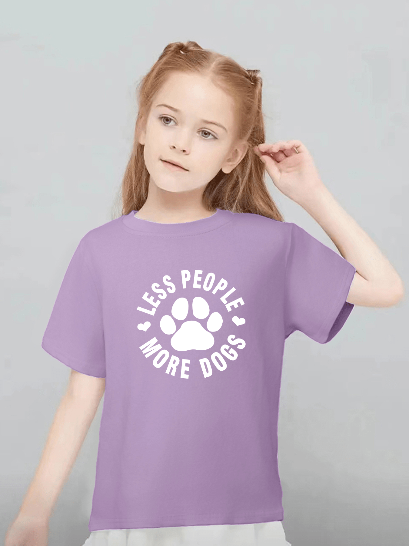 Less People Dogs Cartoon Dog Paw Print Graphic Print Girls' - Temu ...