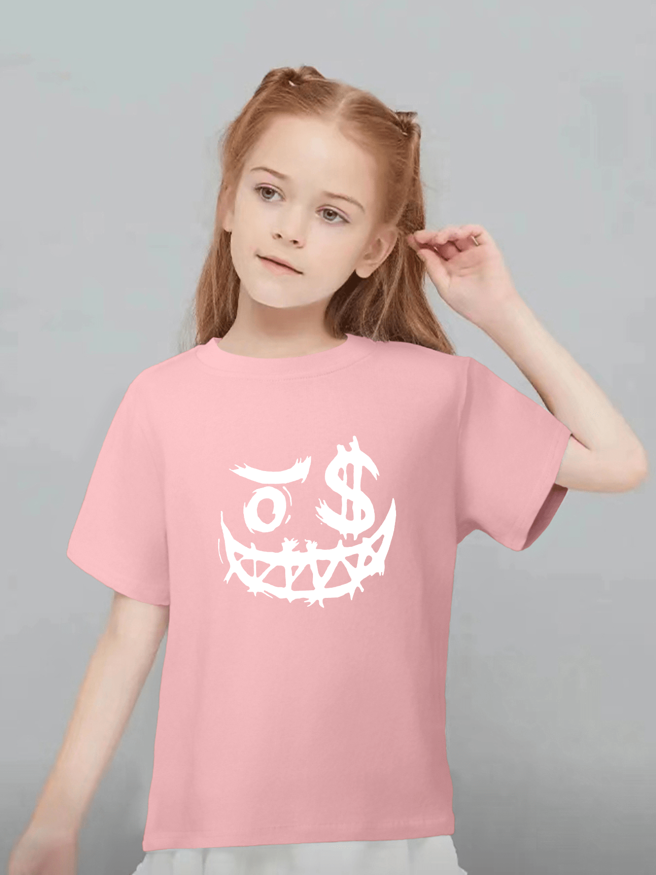 Money Sign Ugly Curve Graphic Print Girls' Casual 95% Cotton - Temu Denmark