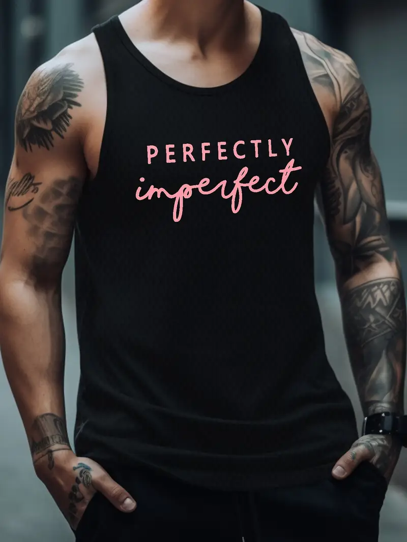 Plus Size Mens Imperfect Graphic Print Tank Top Temu Canada