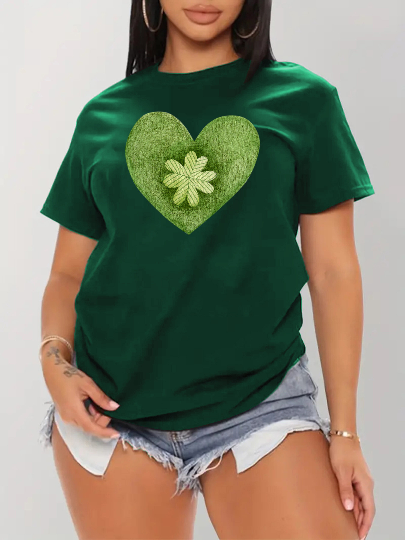 Graphic Print T shirt Plus Size Short Sleeve Crew Neck - Temu Australia