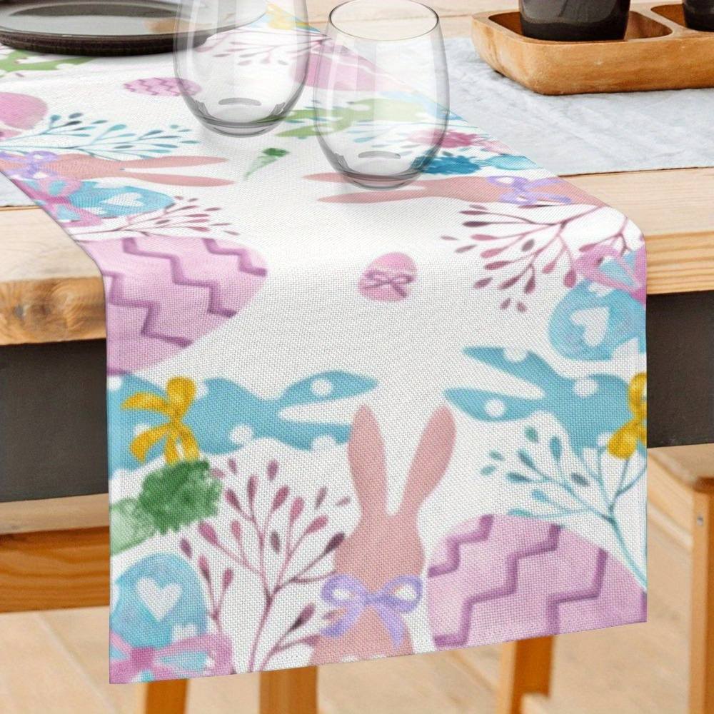 Bunny Rabbit Eggs Carrots Easter Table Runner Seasonal - Temu