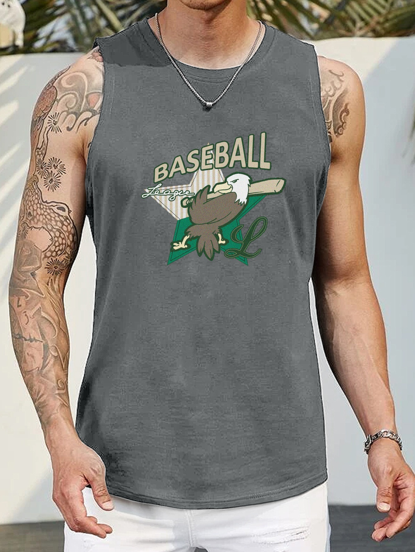 Plus Size Baseball Eagle Print Casual Tank Top Quick Dry - Temu Canada