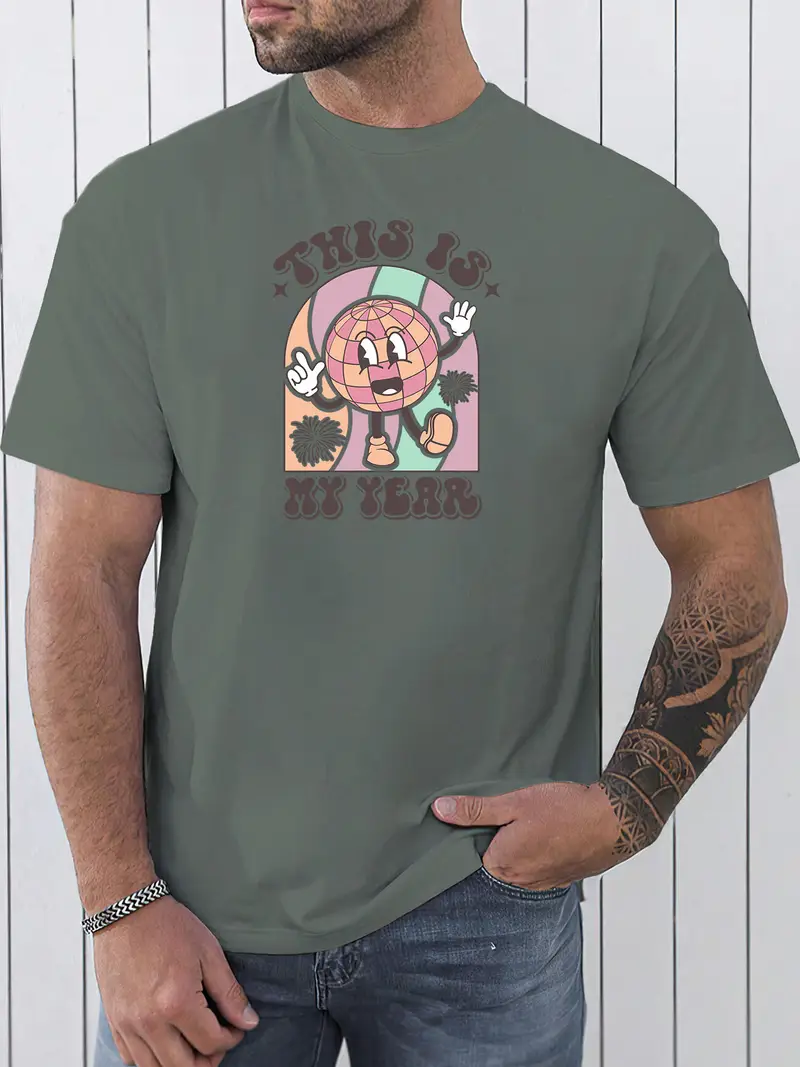 Cartoon Graphic Mens Short Sleeve T Shirt Comfy Stretchy Temu Ireland