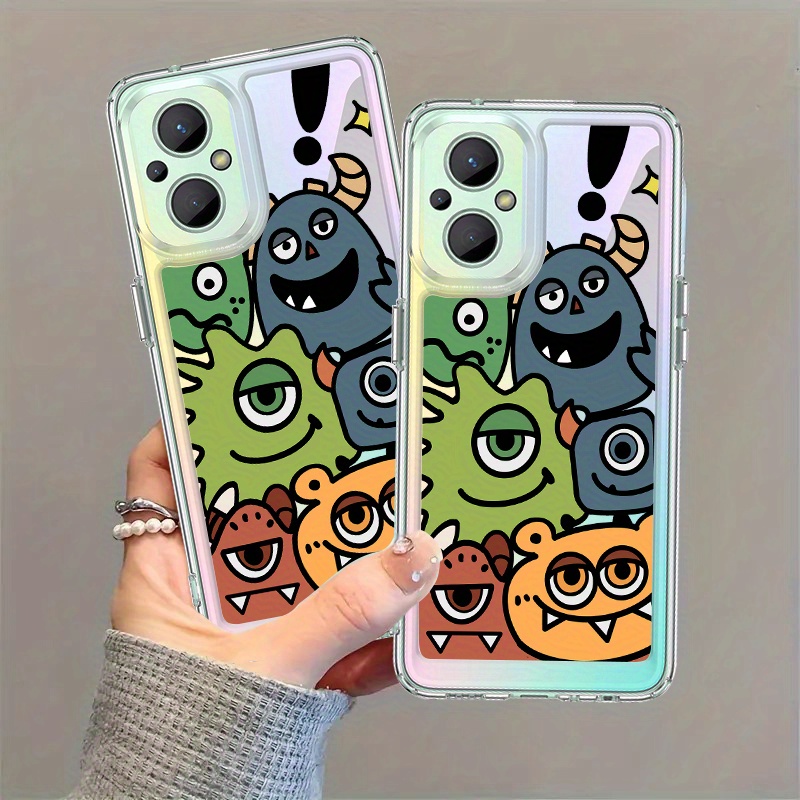 Small Monster Colored Painted Pattern Soft Transparent Phone - Temu
