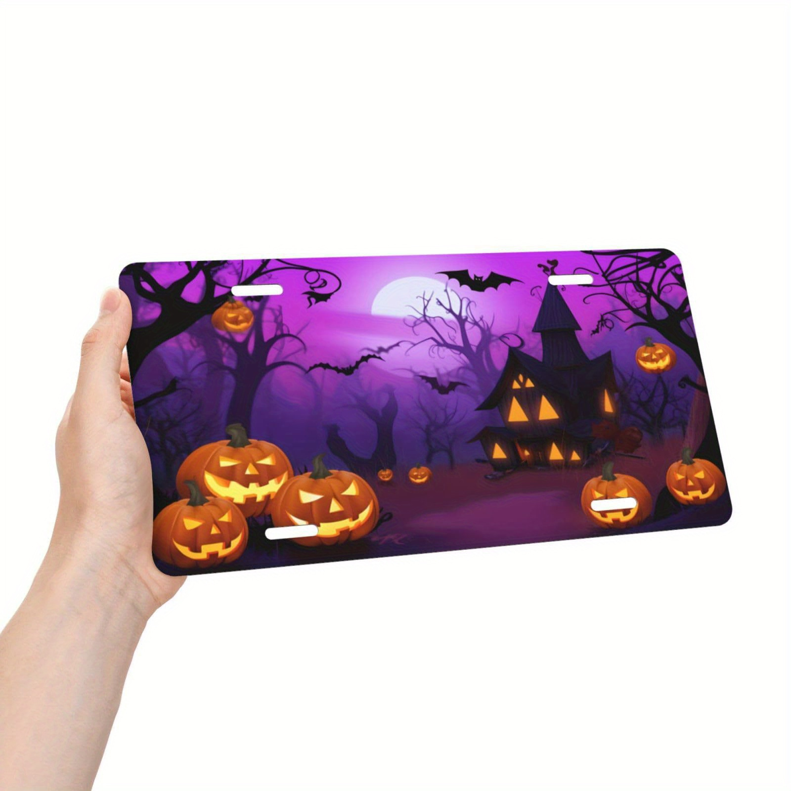 halloween pumpkin license plate decorative car front license plate ...
