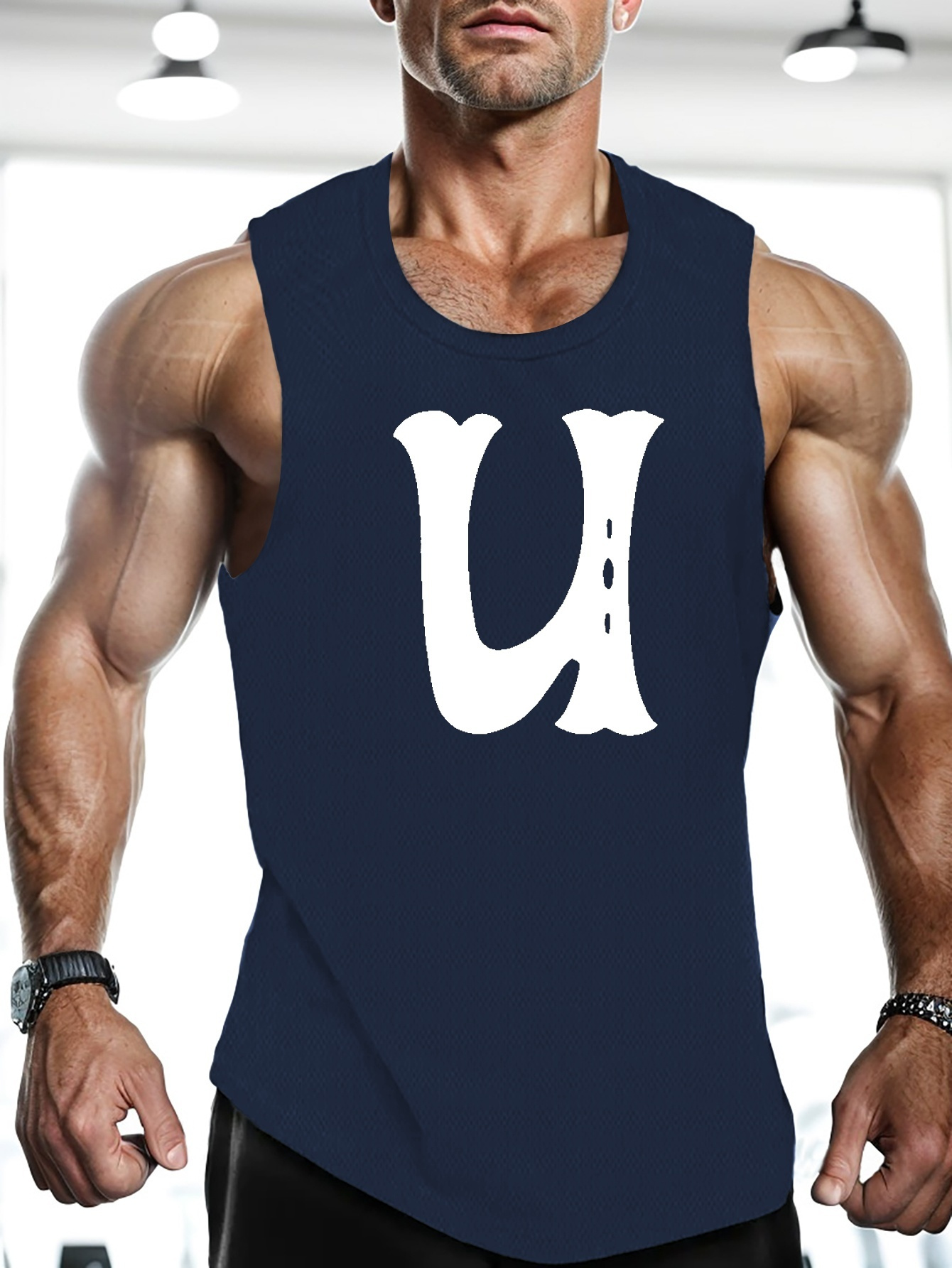Plus Size Mænds Tanktop Bogstavet "U" Grafisk Tryk Ærmeløse - Temu Denmark