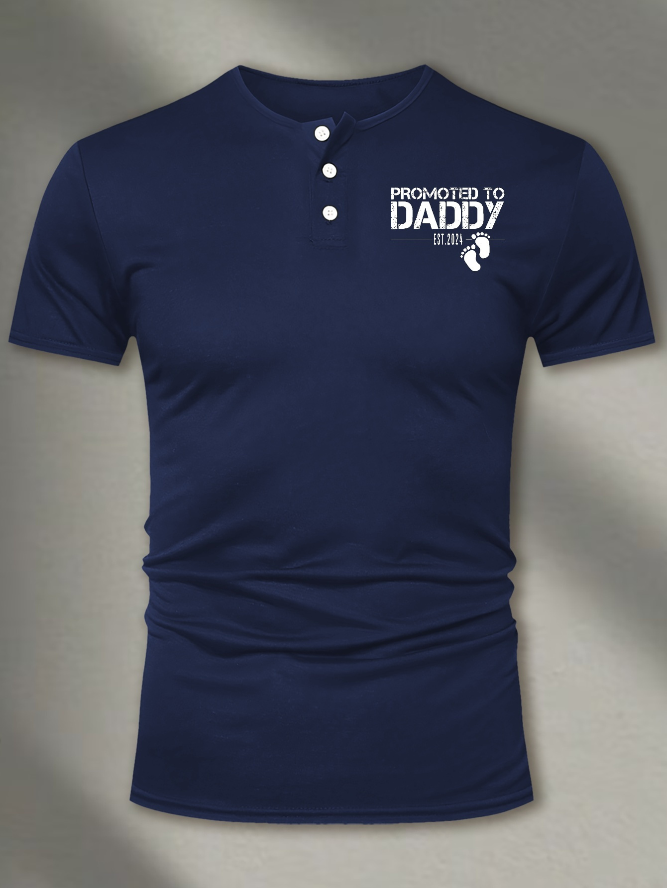 Plus Size Promoted Daddy Print Henley Shirt Men Classic - Temu South Africa