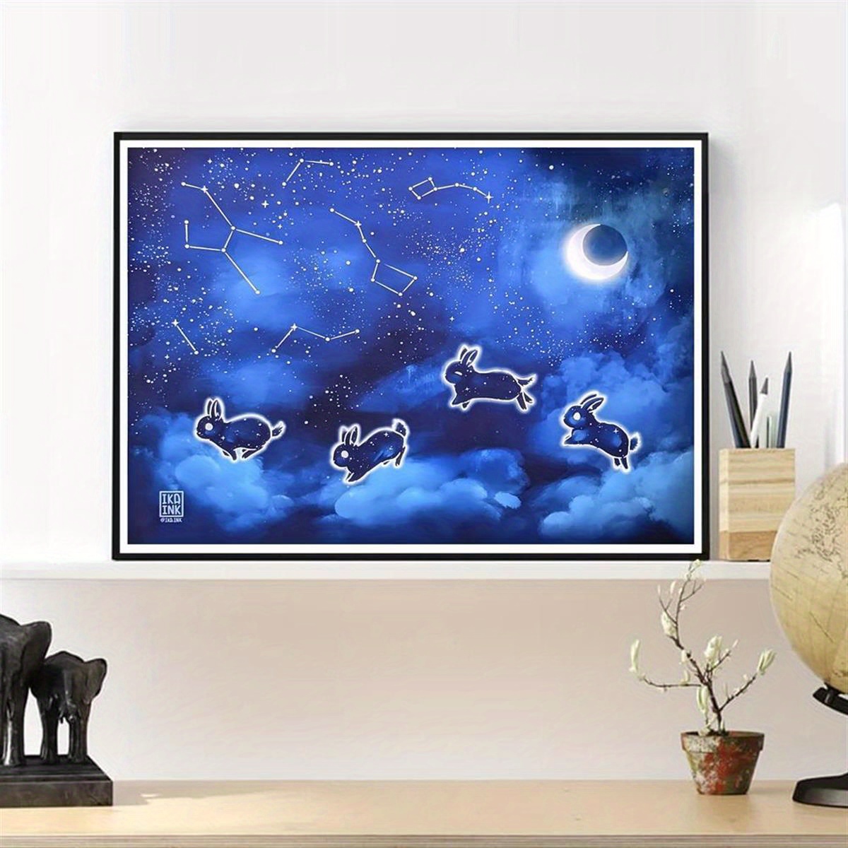 Unframed Canvas Poster Cartoon Art Constellation Rabbit Art - Temu ...