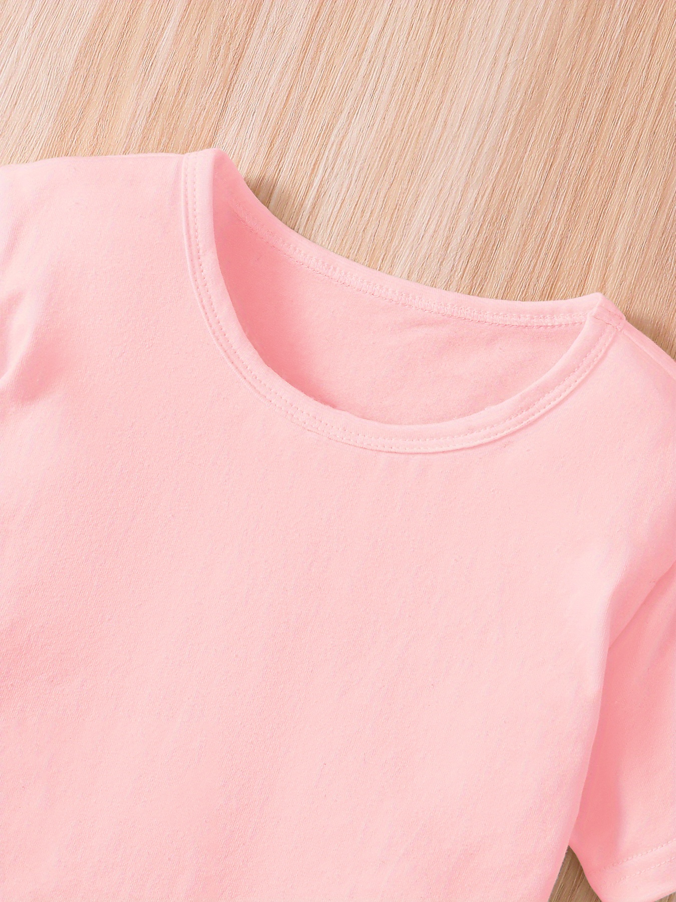 Round Neck Short Sleeved Top Cat Print Girls Cotton Jeans Temu Australia