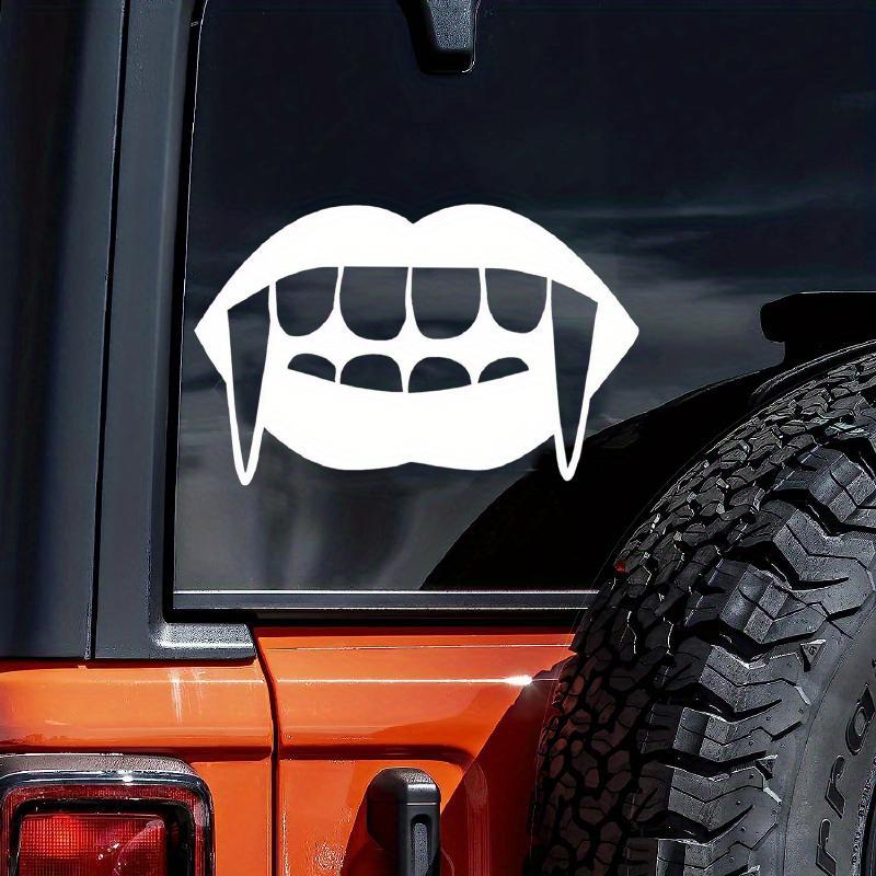 Teeth Fang Car Stickers Laptop Water Bottle Car - Temu
