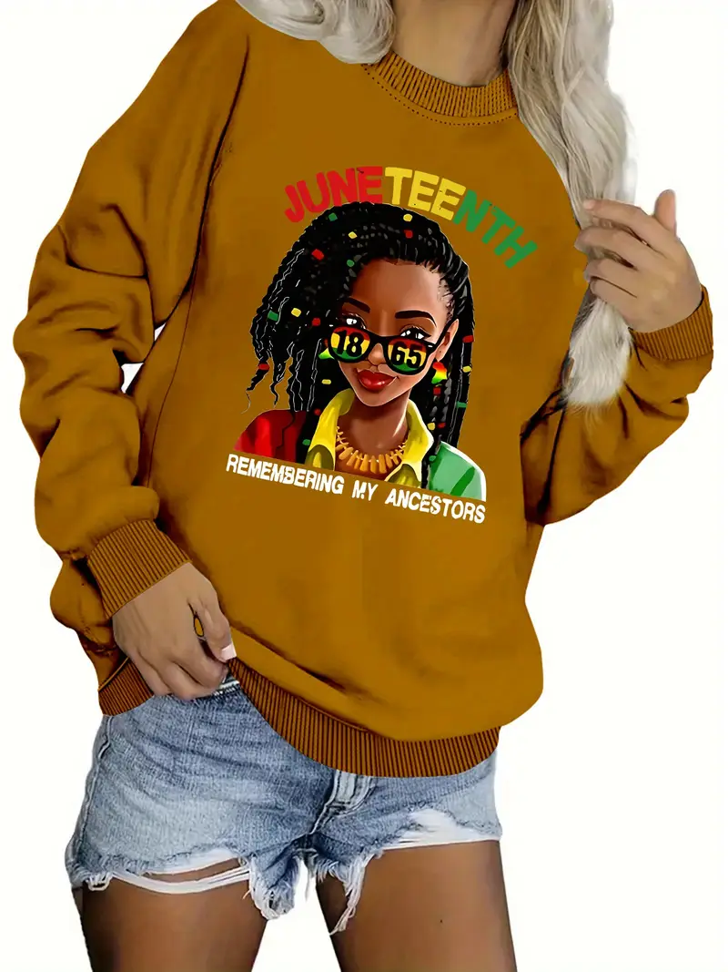 Plus Size Graphic Print Sweatshirt Crew Neck Casual Temu United Emirates