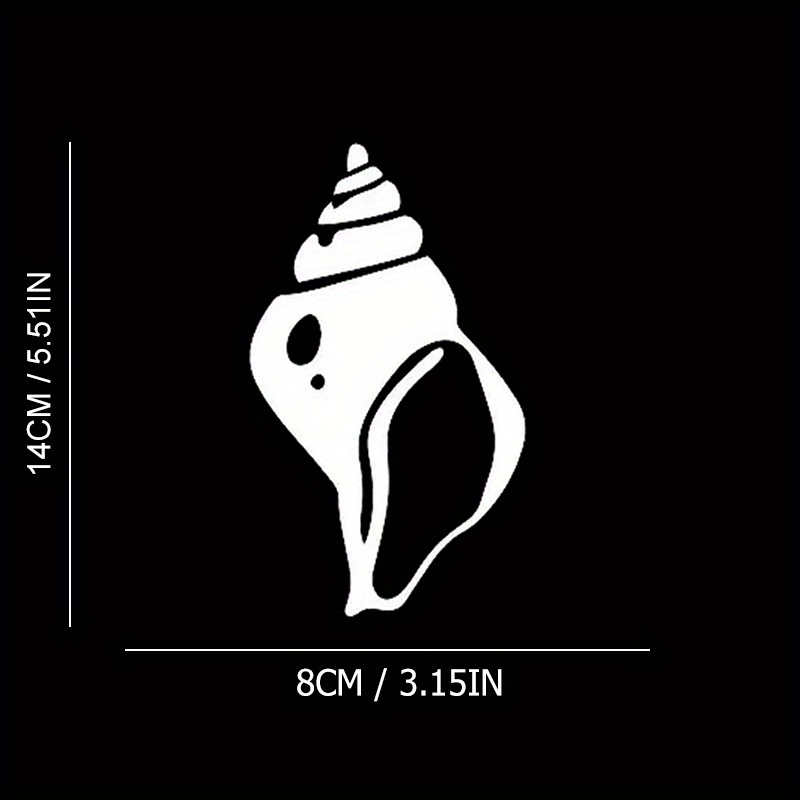 Conch Shell Silhouette Car Sticker Laptop Bottle Truck Phone - Temu Canada