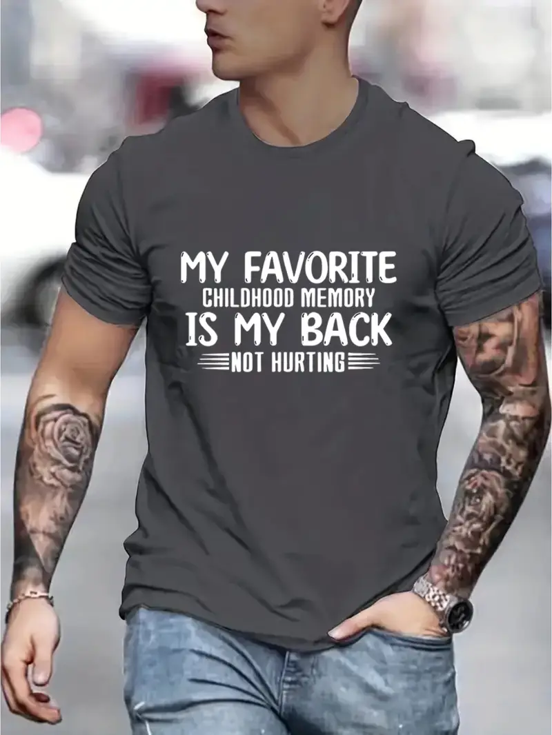 Favorite Print Mens Creative Top Casual Short Sleeve Crew Temu Ireland