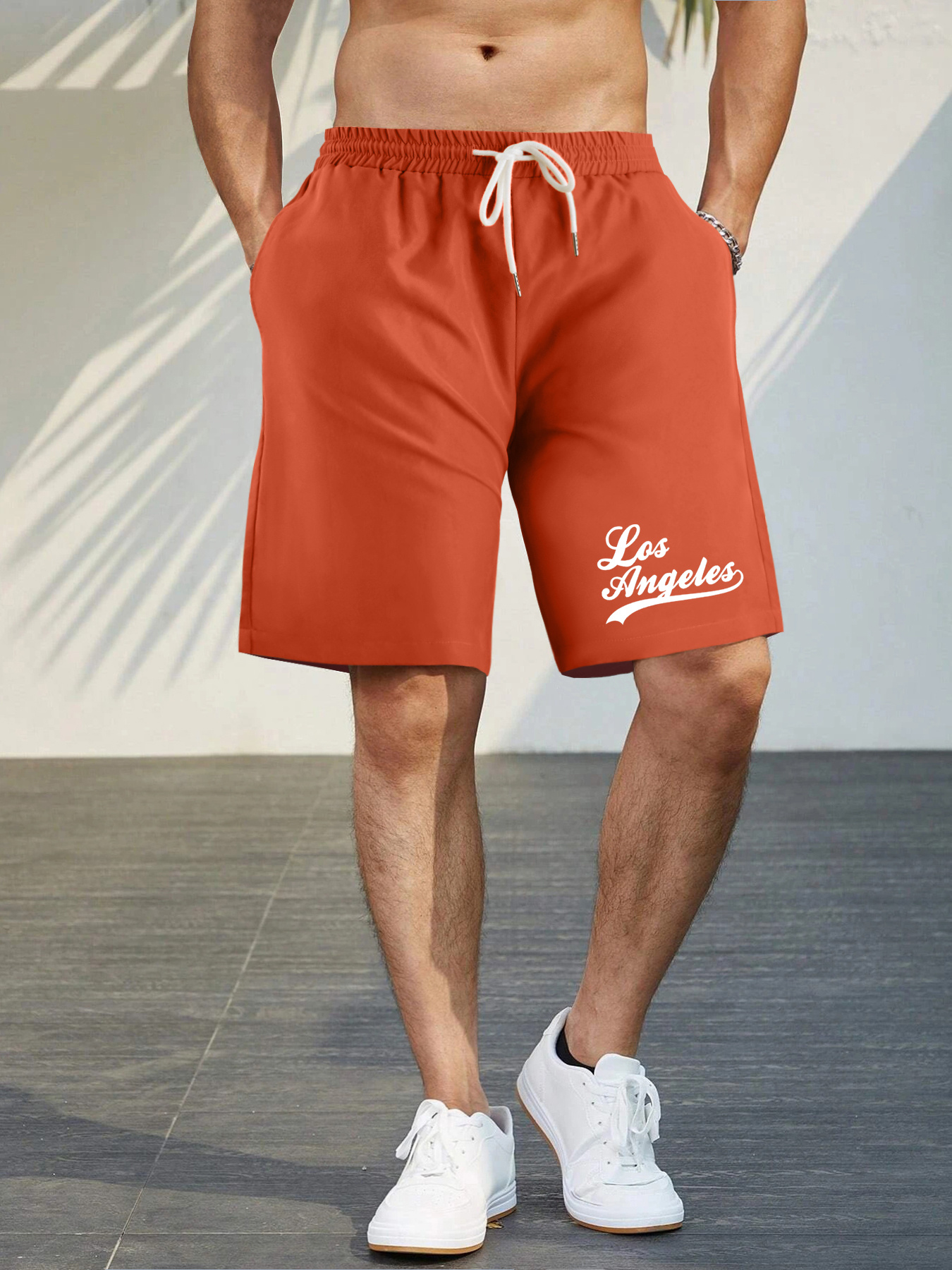 Men's Casual Shorts Trendy Letter Print Woven Summer Fashion - Temu Canada