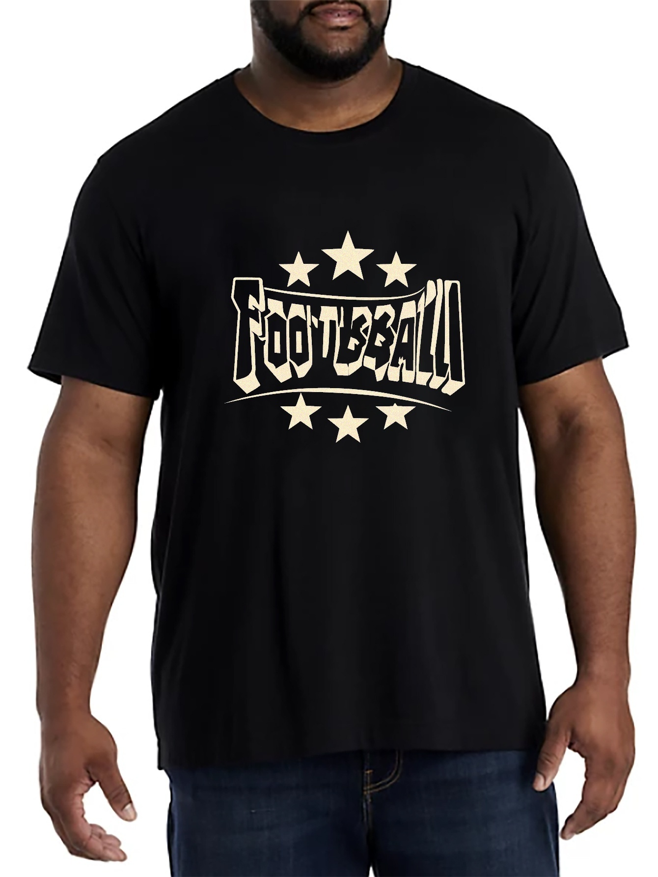 Plus Size Tee 'celestial Football League' Print Men's Casual - Temu ...