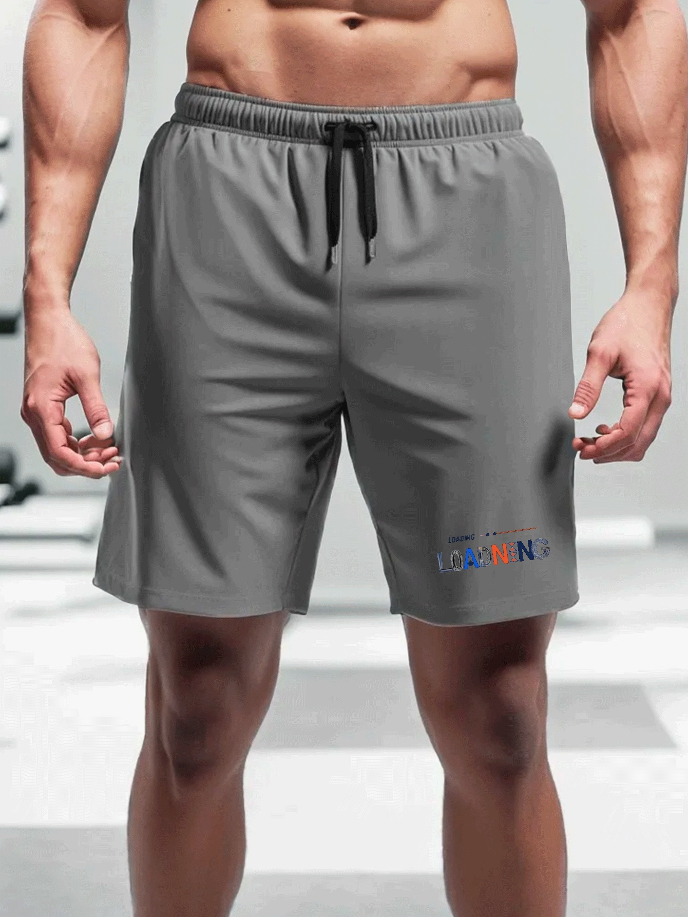 Plus Size Men's Shorts "loading" Graphic Print Short - Temu Australia