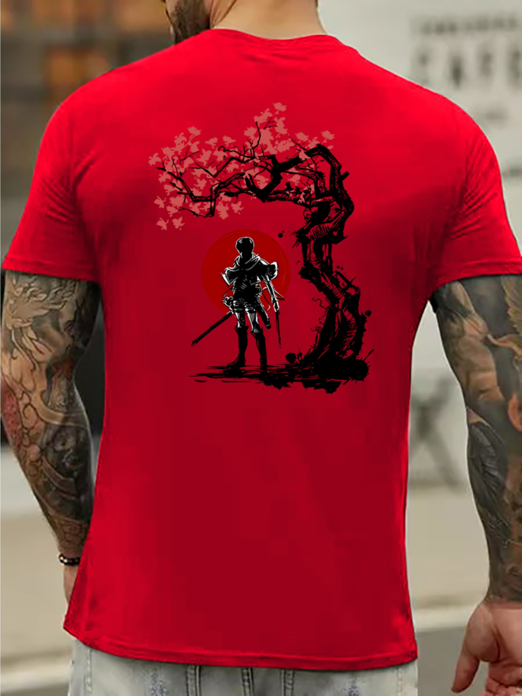 Knight Cherry Print T Shirt Tees Men Casual Short - Temu United Emirates