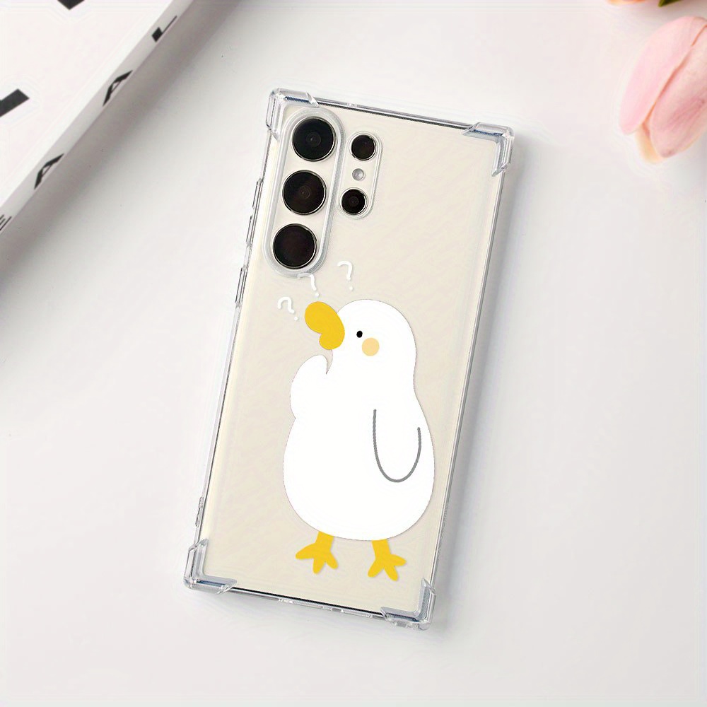Cute Animal Duck Transparent Shockproof Phone Case Samsung - Temu Canada