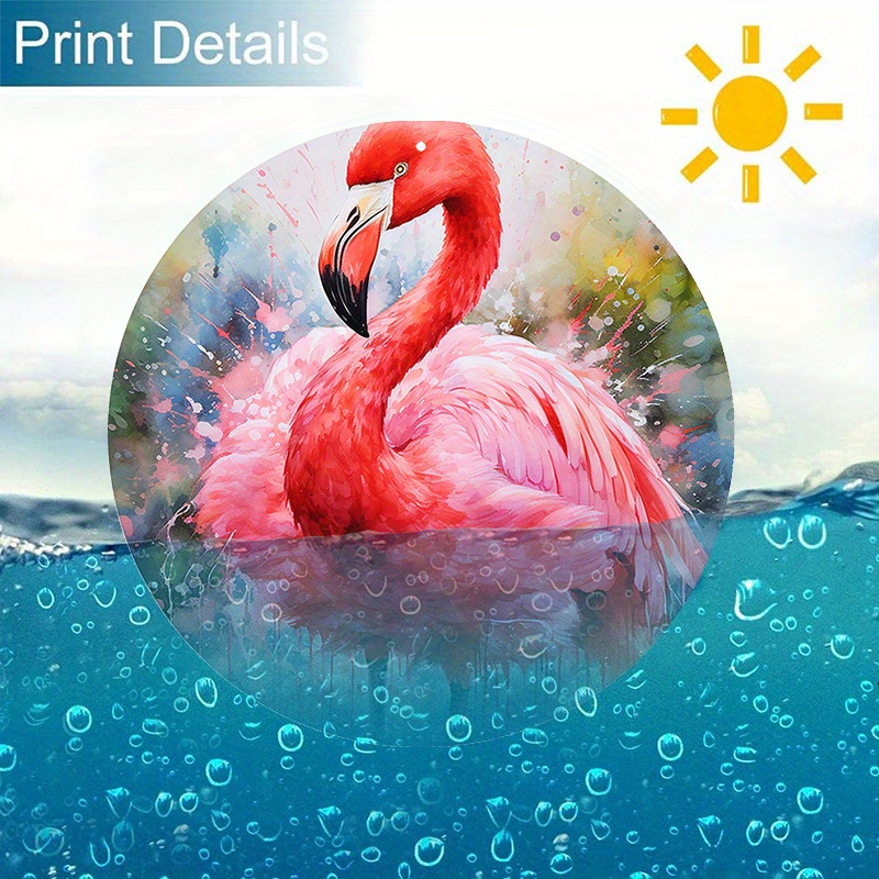 round aluminum sign metal sign hello flamingo vintage style - Temu ...