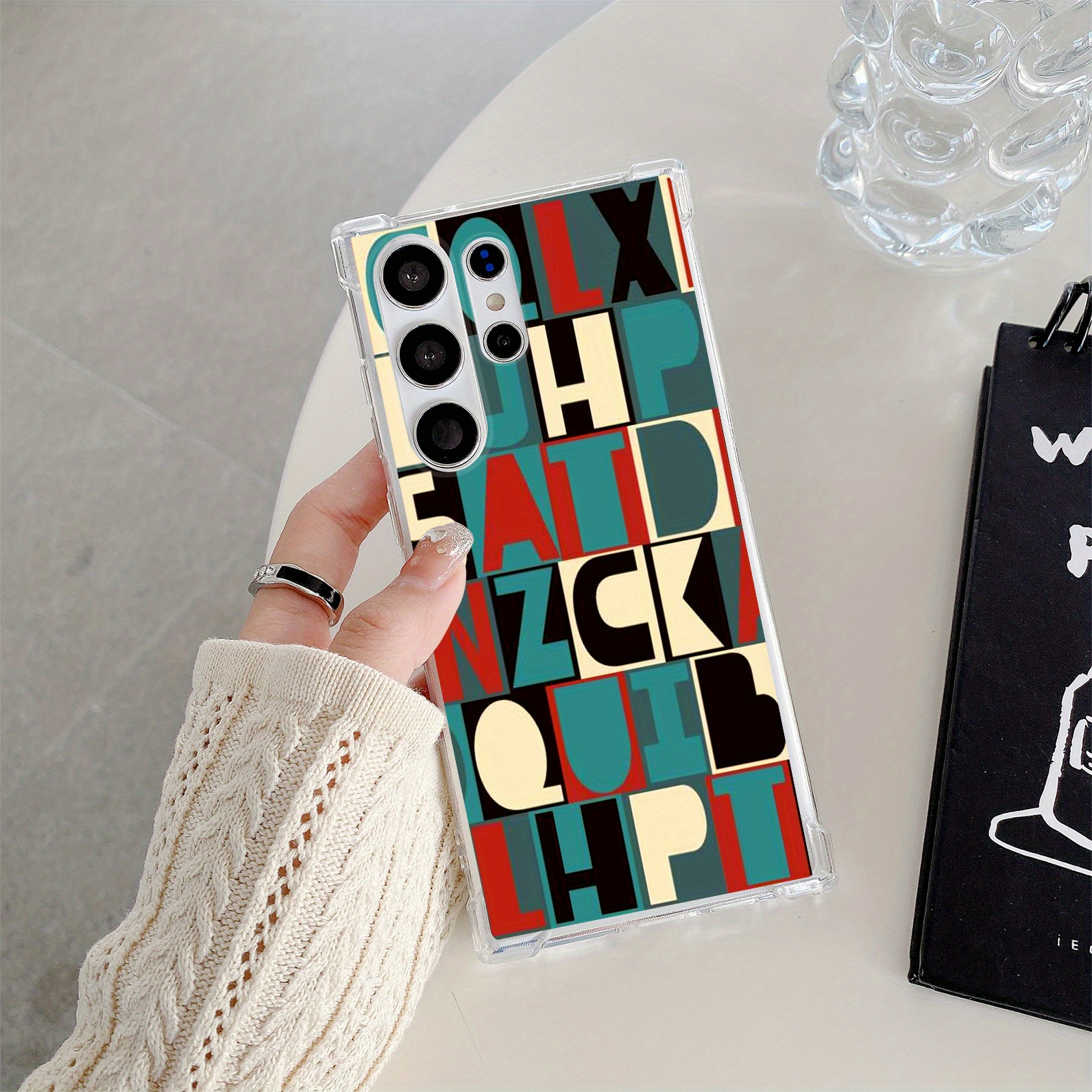 Simple Rectangular Monogram Graphic Protective Phone Case - Temu Denmark