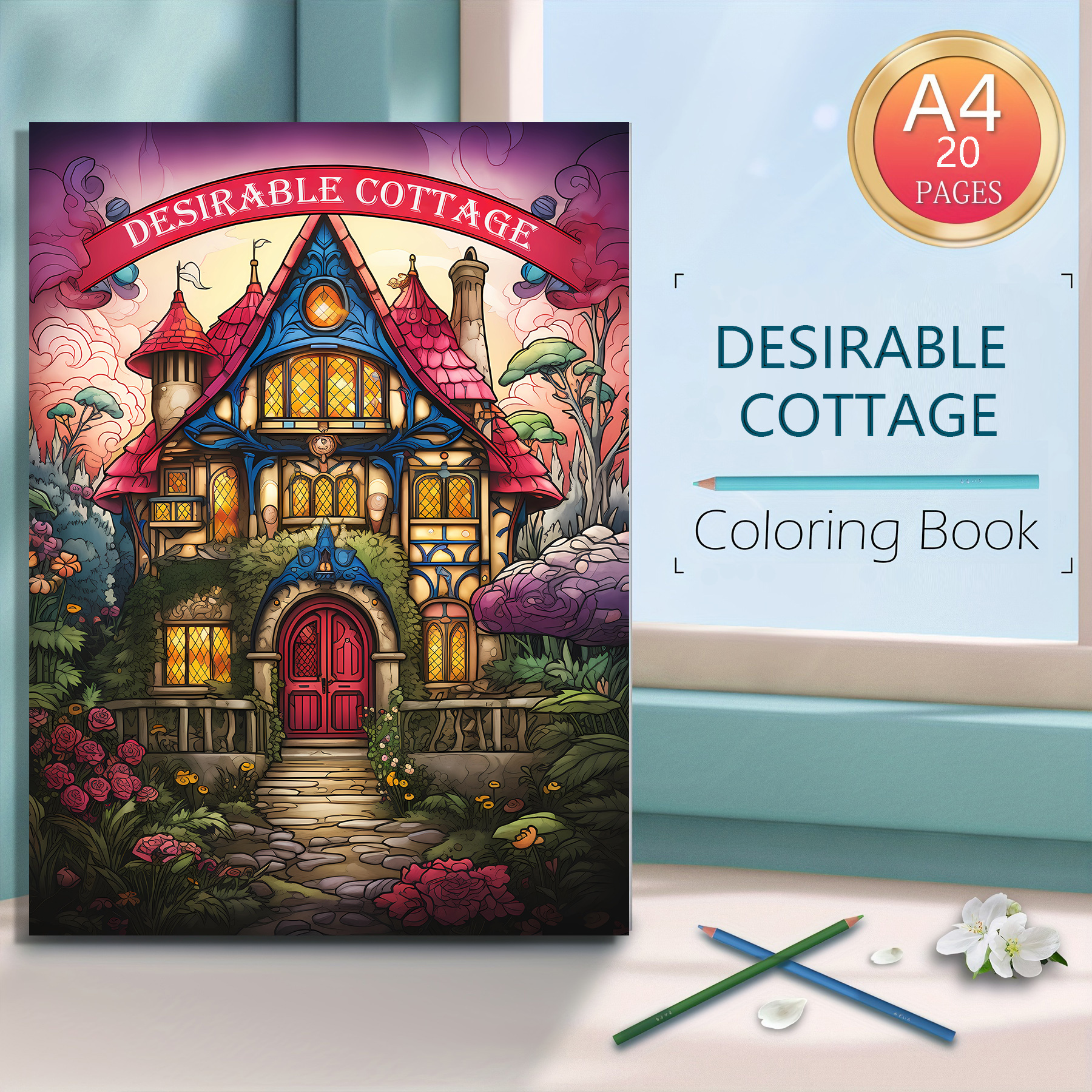 (upgraded 40 Figures 20 Pages) Desirable Cottage Coloring - Temu Ireland