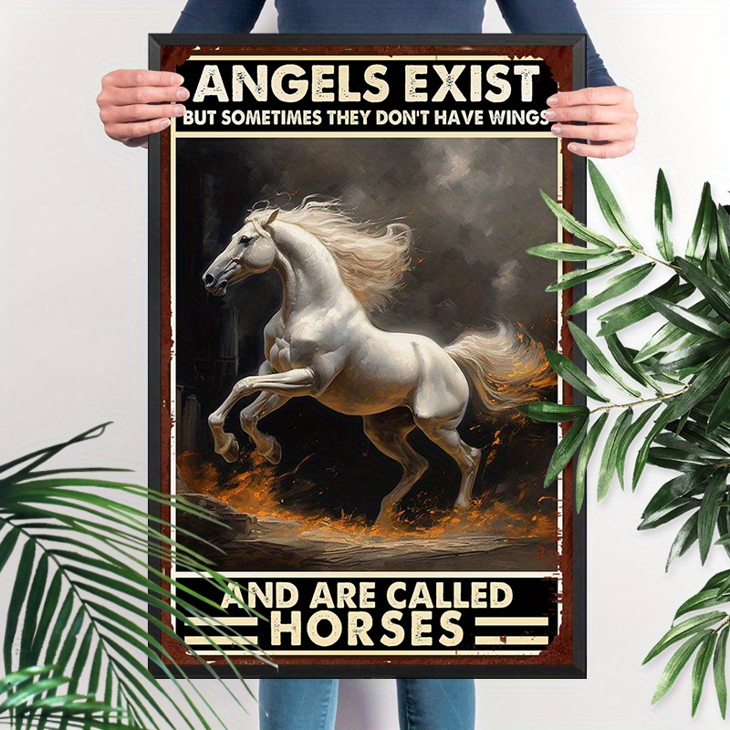 aluminum sign metal framed angels exist dont wings - Temu Australia