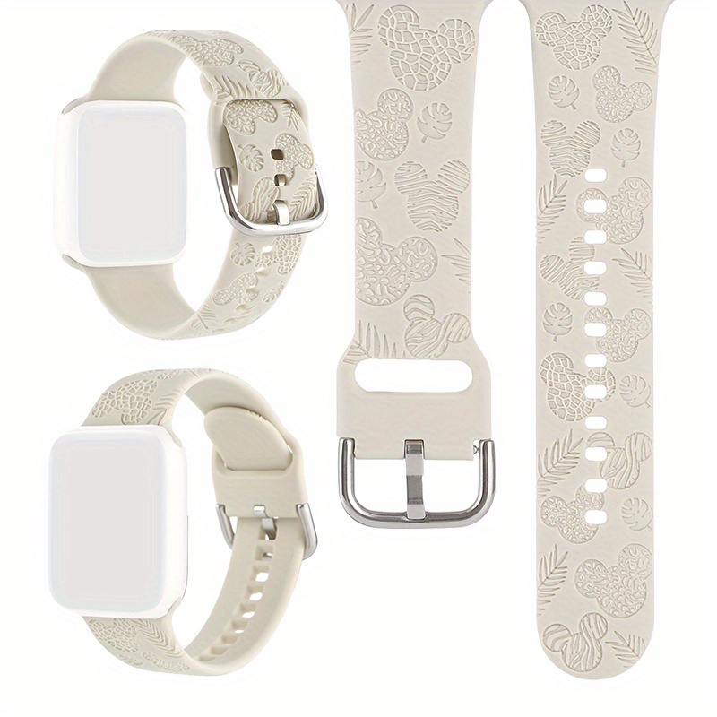 Cartoon Character Leaf Engraved Watchband Cute Soft Silicone - Temu ...