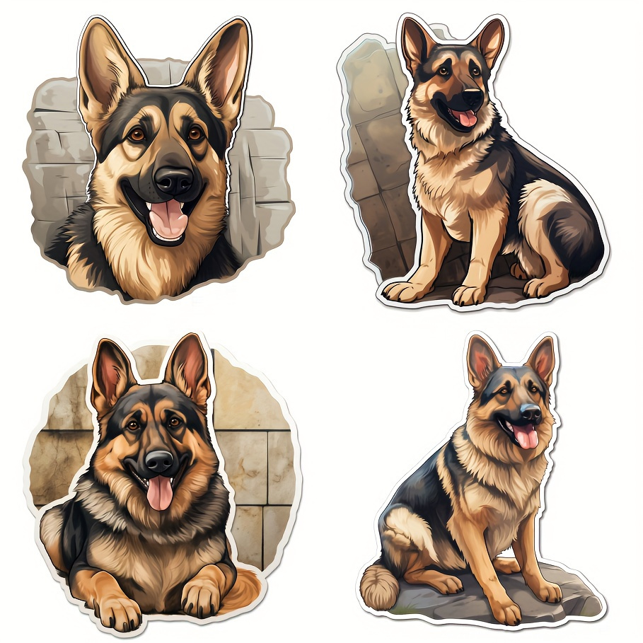 1 Cute German Shepherd Car Sticker Scratch resistant Sticker - Temu ...