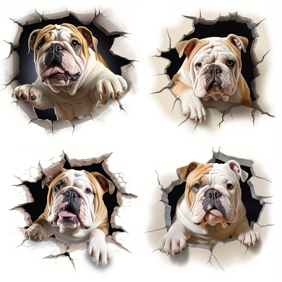 4in1 British Bulldog Sticker Wall Fridge Toilet English - Temu Australia