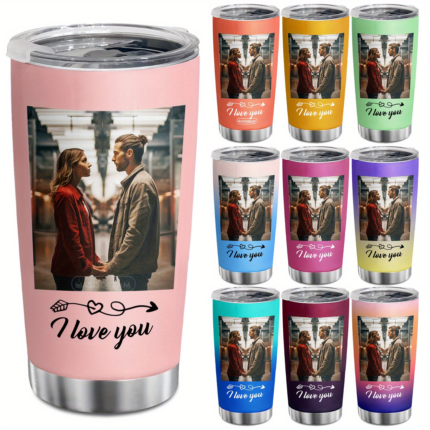 Stainless Steel Tumbler (custom Photo) Personalized Lid - Temu Canada