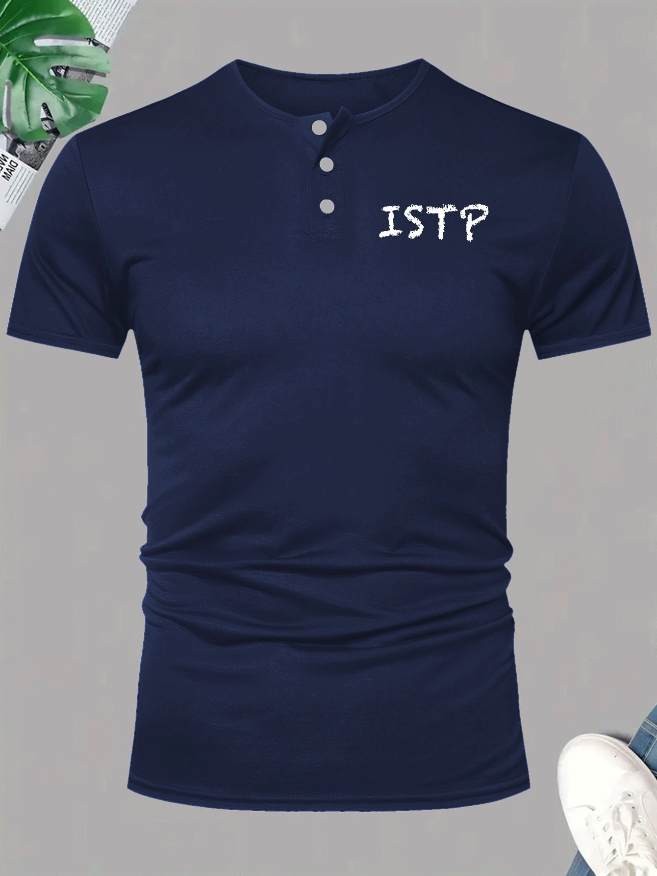 Plus Size Men's Henley Shirts Istp Print Short Sleeve - Temu South Africa