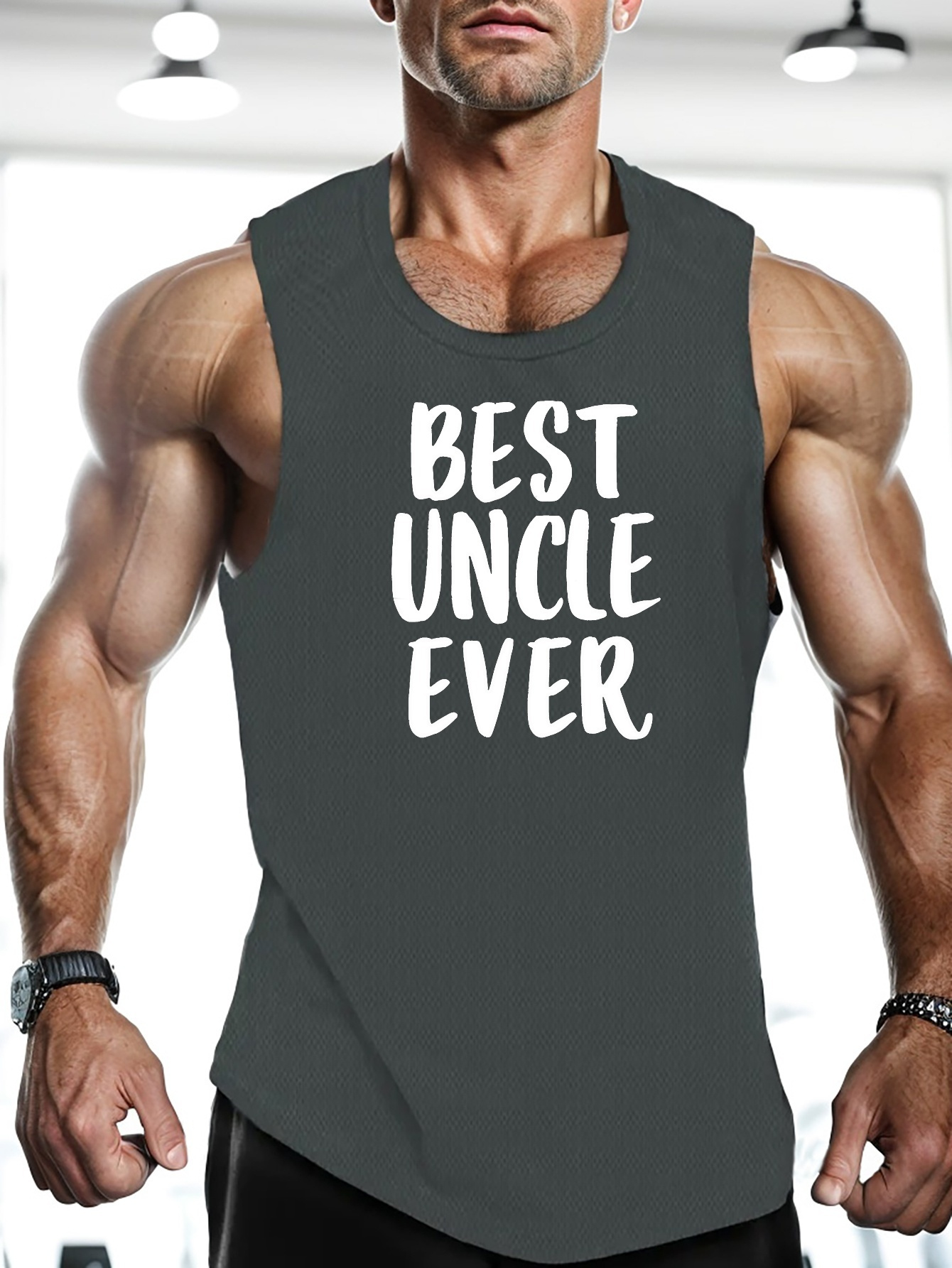 plus size men's best uncle ever print top casual - Temu Canada