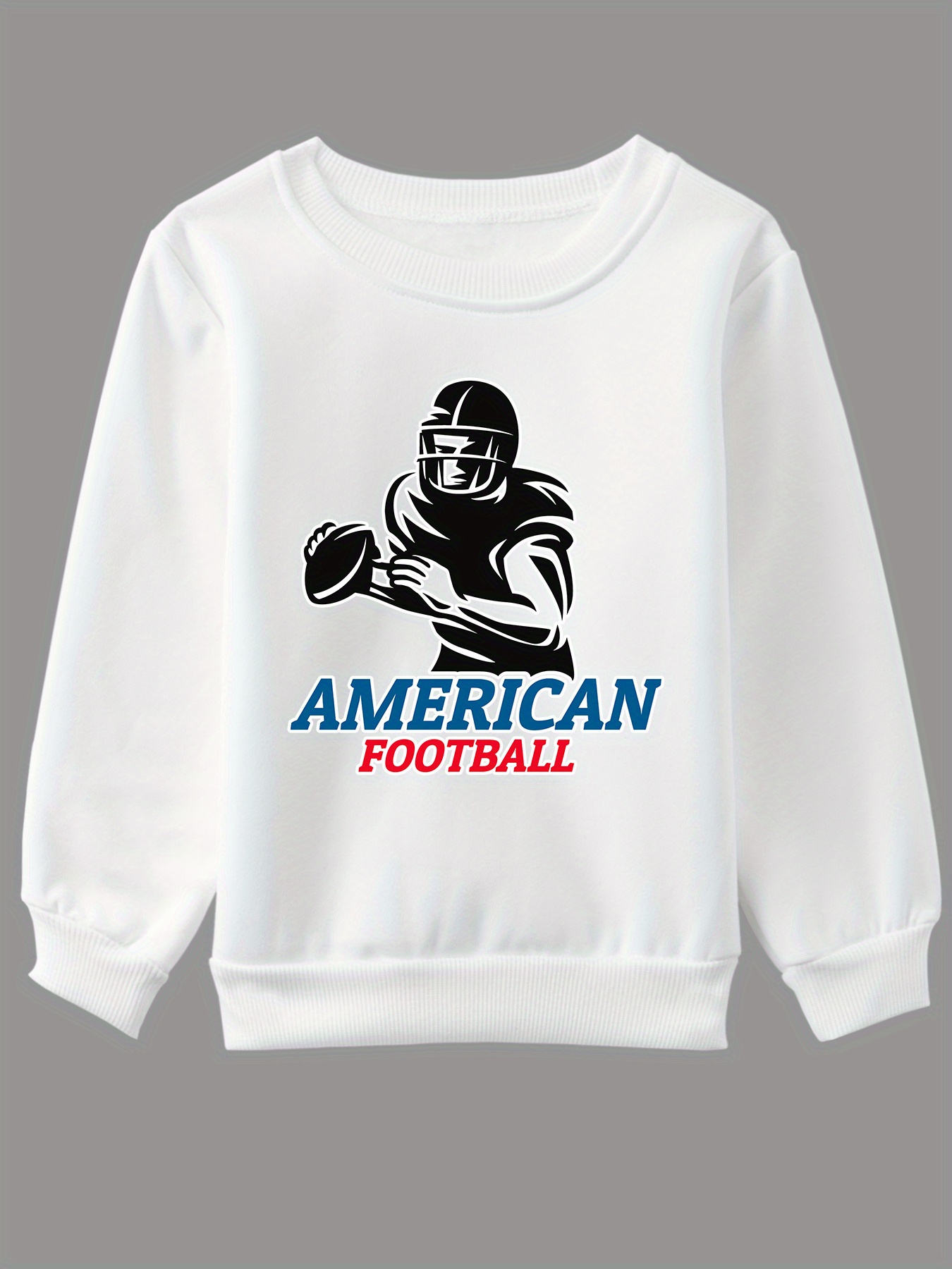 Børns Fleece Sweatshirt Med Grafisk Print Af Rugby spiller - Temu Denmark