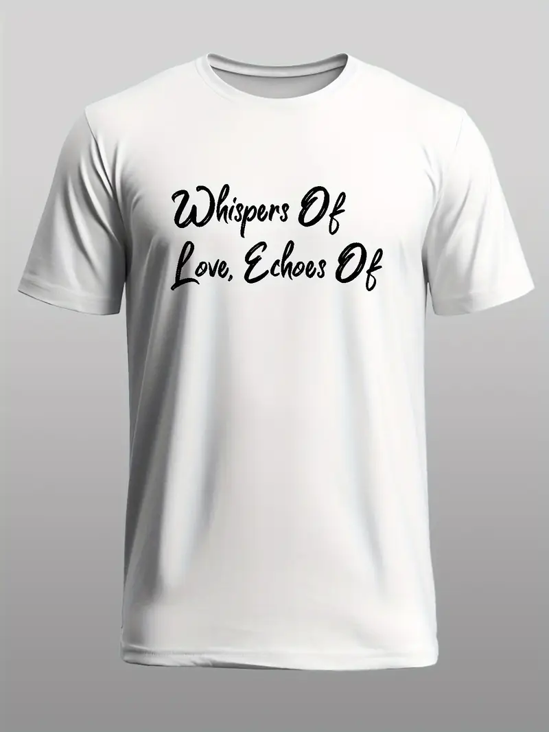 Whispers Love Print T Shirt Tees Men Casual Short Sleeve Temu Ireland