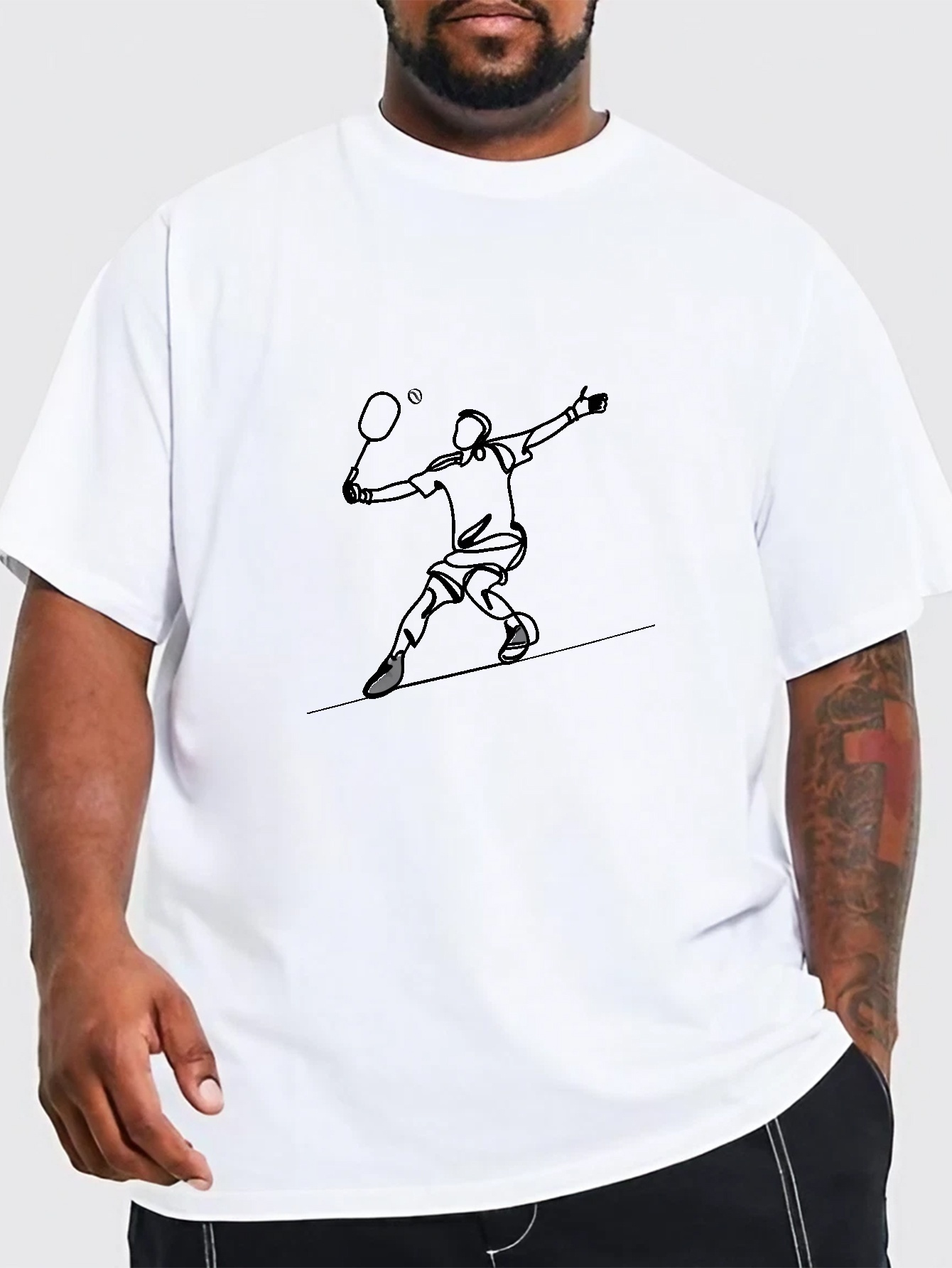 Plus Size Men's Anime Badminton Player Graphic Print T shirt - Temu New ...